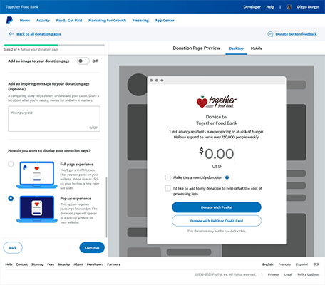 Add the donate button on your website - PayPal US